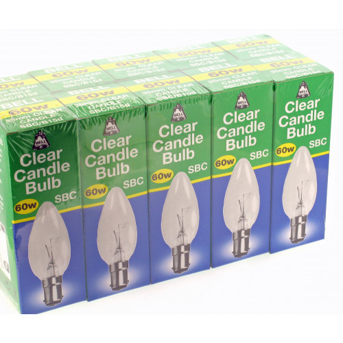 10 x Bell 60w Clear Candle Filament Bulb SBC B15d Small Bayonet Fully ...